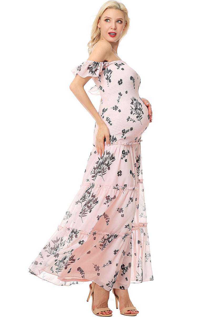 Kimi + Kai Maternity "Charity" Smocked Maxi Dress – kimi + kai